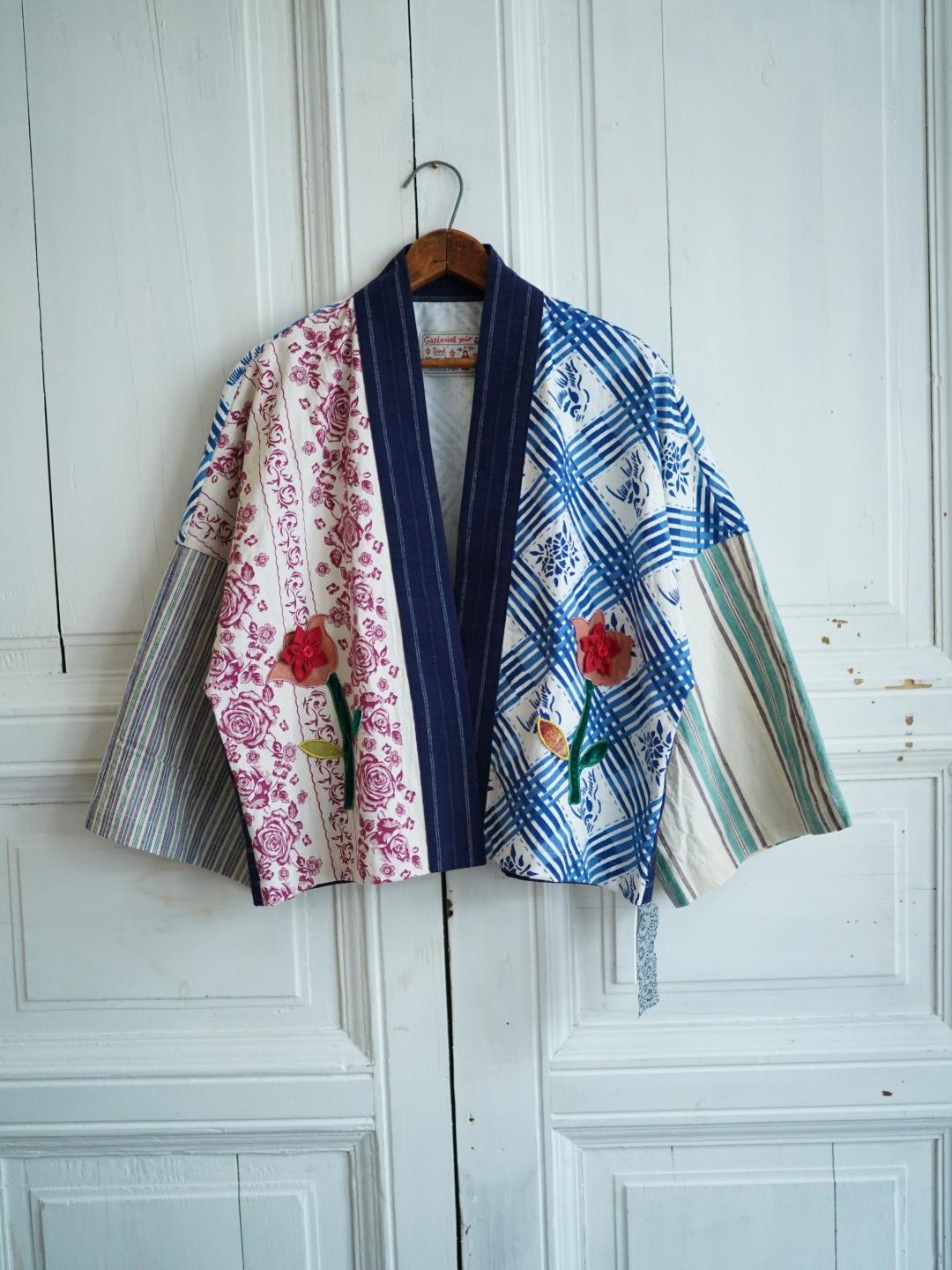 Unlogical Poem Ethnic Print Patchwork Cotton Embroidery Kimono